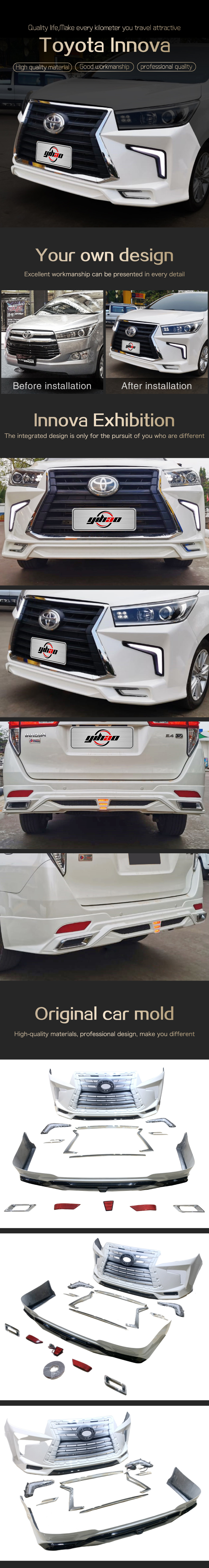Front Bumper Facelift Conversion Body Kit For Toyota Innova, High ...