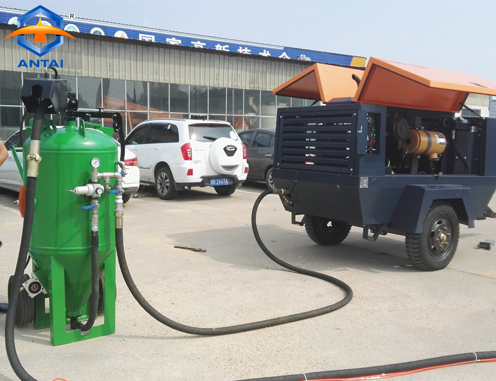 Pneumatic Air Control Sand Blasting Machine With Compressor For Sale ...