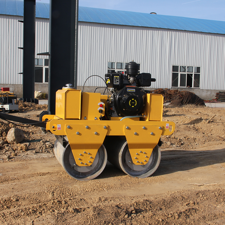 Hand-held Double Steel Wheel Diesel Air-cooled Road Roller, High ...