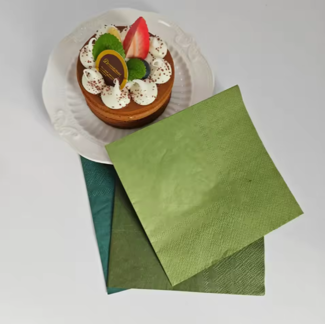 Custom Napkins Foil Logo Green Paper Napkins, High Quality Custom ...