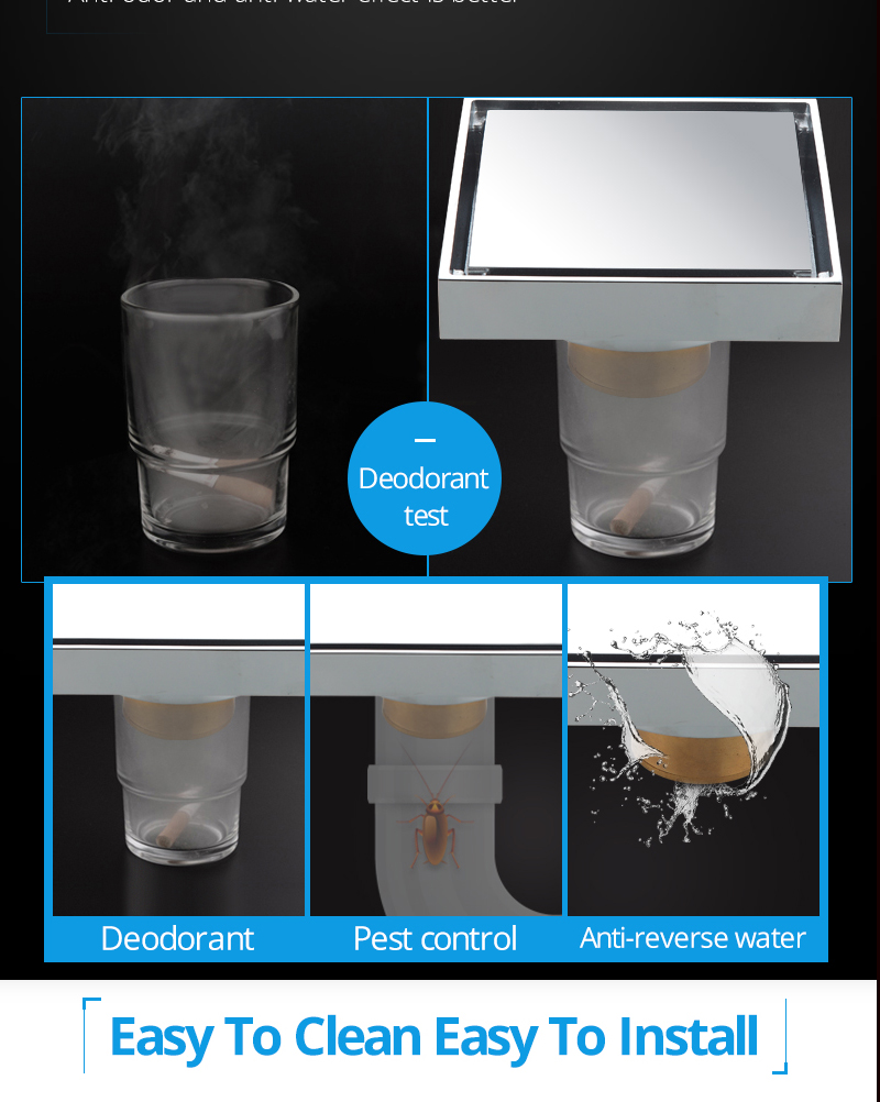 Types Of Concealed Square Shower Drain Tiles, High Quality Types Of ...