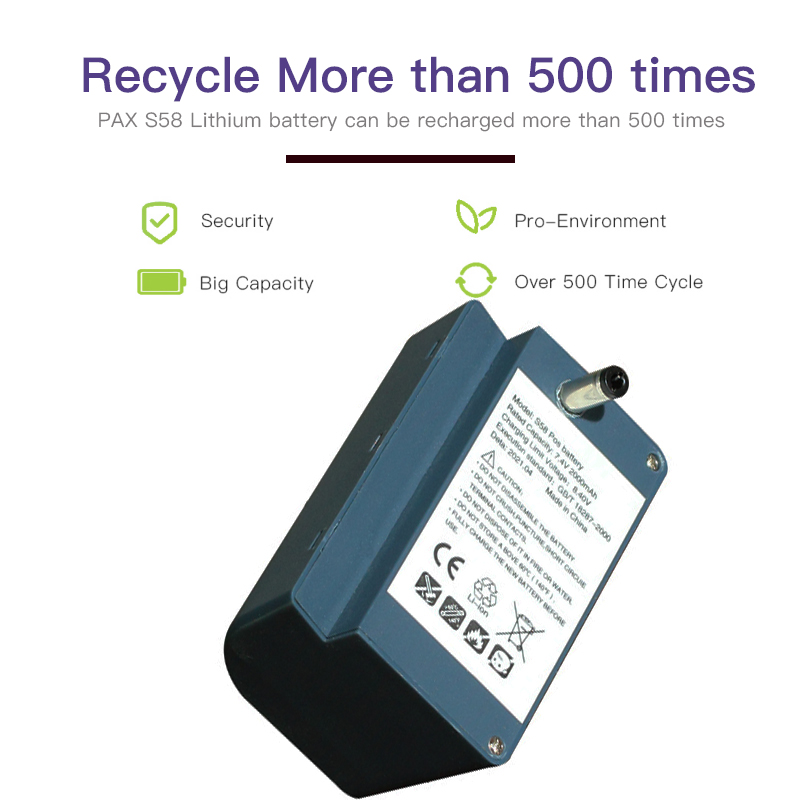 Pos Terminal Battery Pax S58 แบตเตอรี่ 7.4v 2000mah คุณภาพสูง Pos ...