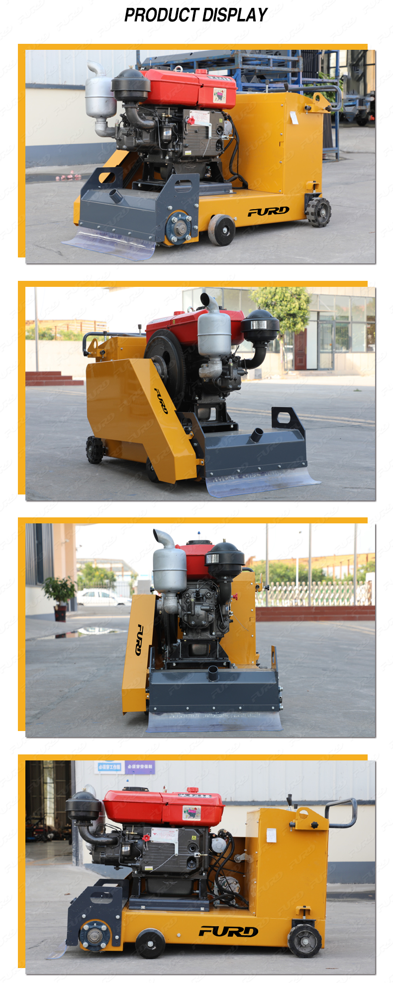 Walk-behind Gasoline Type Small Concrete Road Milling Machine Milling ...