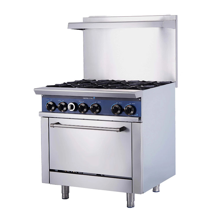 Commercial Kitchen Equipment: 36 Inch Gas Range With 6 Burners And Oven ...
