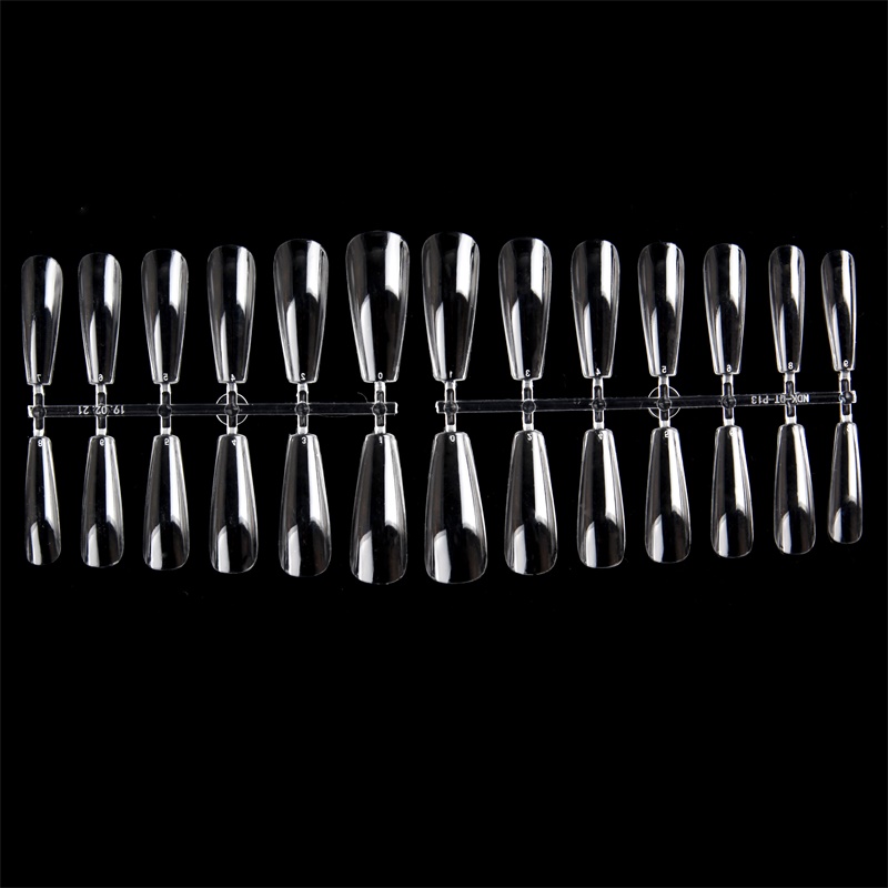 Nadeco Long Coffin Soak Off Gel Nail Tips - Press On Style Full Cover ...