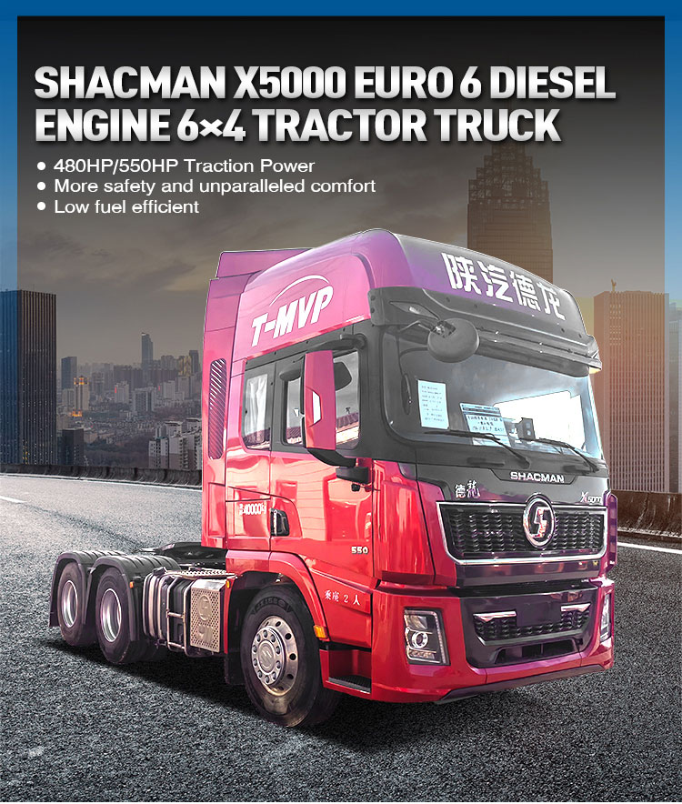 Chinese Shakman X5000 Euro 6 Diesel Engine 6x4 Tractor Nose For Sale In ...