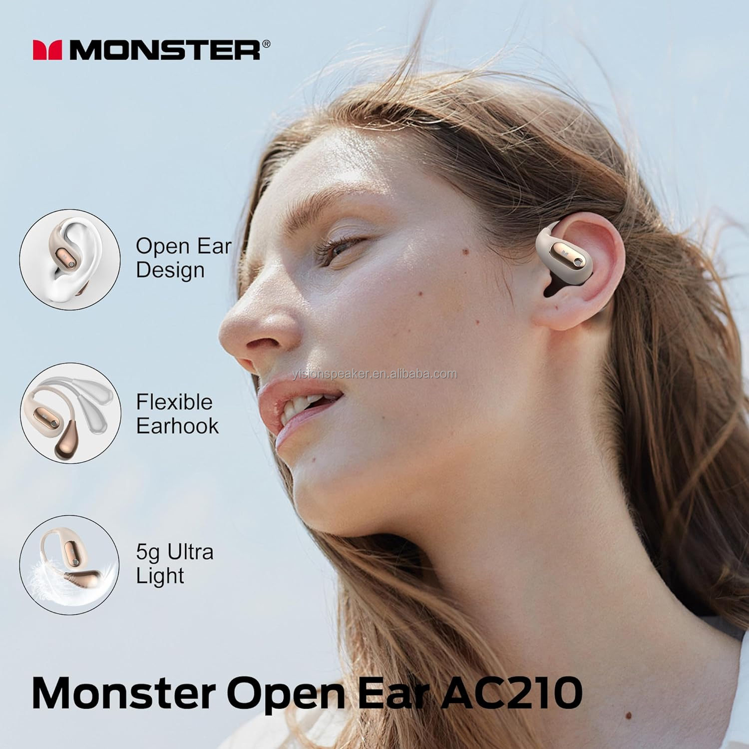 Monster Open Ear Ac210 Enc Hi-fi Stereo Ipx5 Waterproof Wireless ...