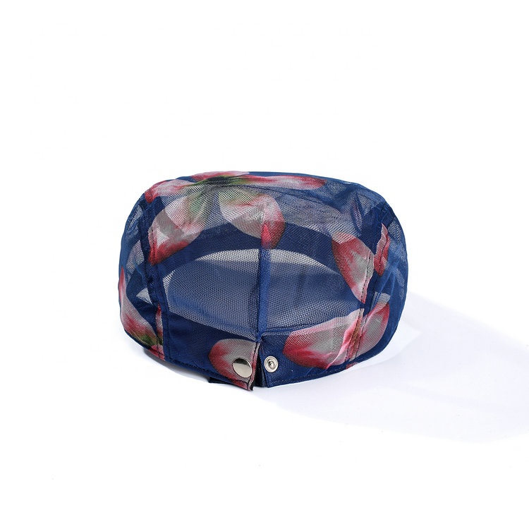See Through Mesh Floral Cabbie Duffer Gatsby Newsboy Hat, High Quality ...