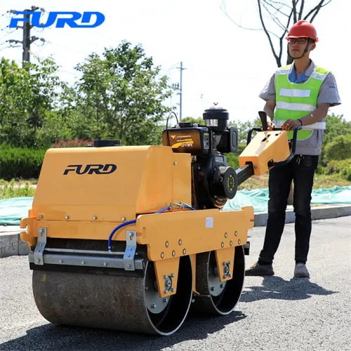 550kg Hand Guided Small Double Vibratory Drum Roller For Compacting ...