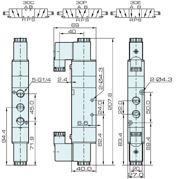 4V330C-08 1/4'' Inch Internal Pilot Pneumatic Solenoid Valve China ...