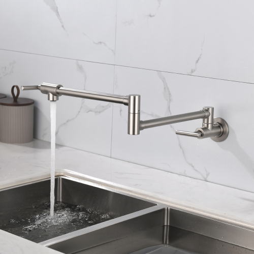 Brushed Nickel Pot Filler Folding Wall Kitchen Faucet, High Quality ...