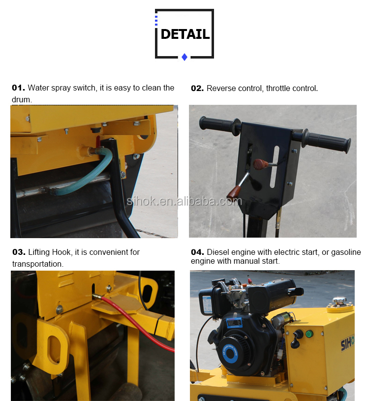China Self-propelled Pedestrian Roller 300kg Portable Single Wheel ...