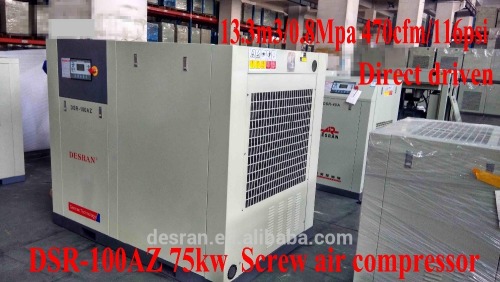 German Desran Industrial Compressor 75kw Direct Belt Driven Screw Air ...