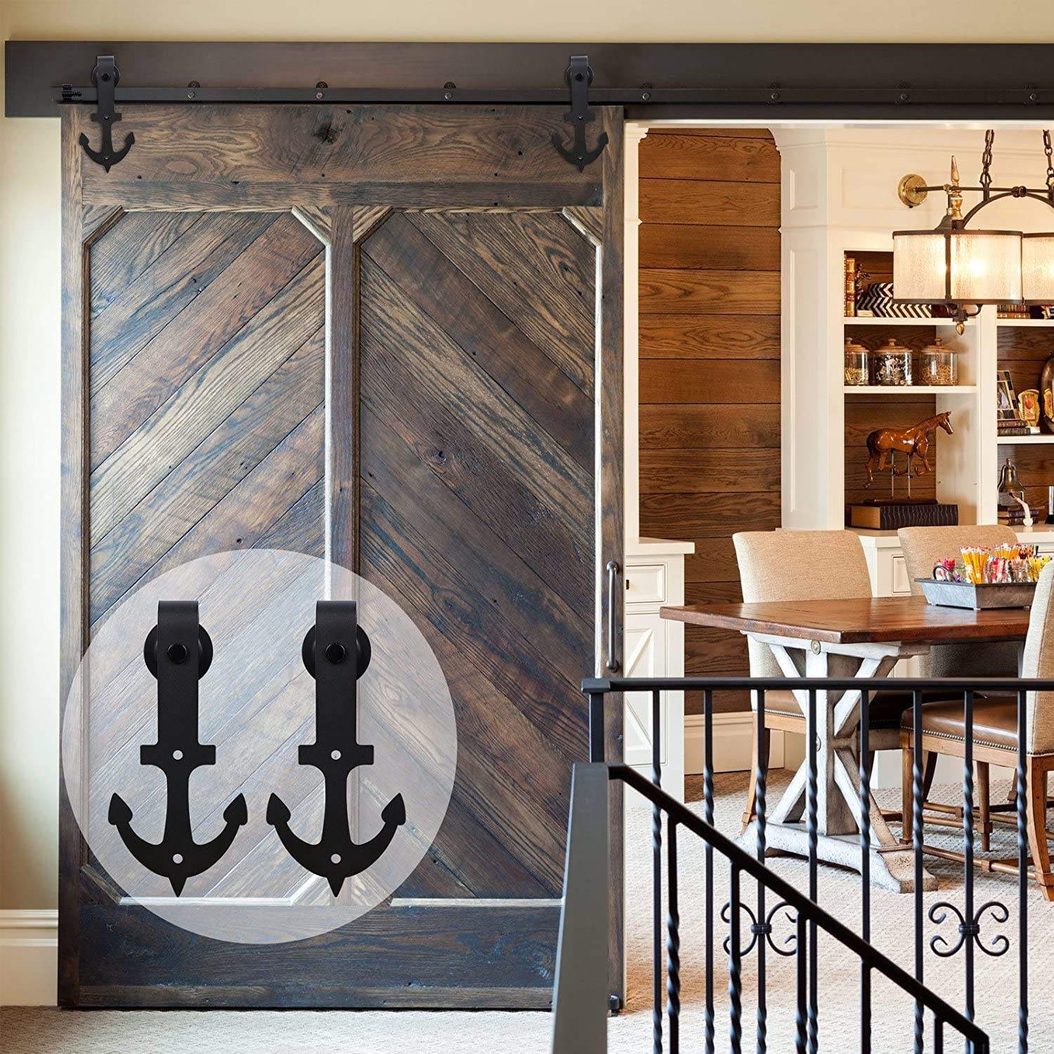 Rustic Carbon Steel Sliding Barn Door Hardware Kits, High Quality ...