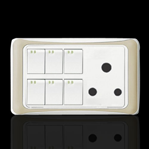 6 Gang Switch And 3 Pin Round Socket, High Quality 6 Gang Switch And 3 ...