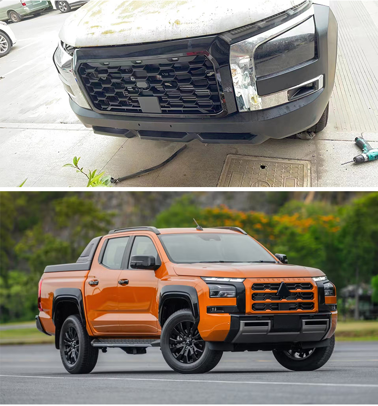 Mitsubishi Triton L200 Facelift Body Kit: Bumper, Bonnet, Headlights ...