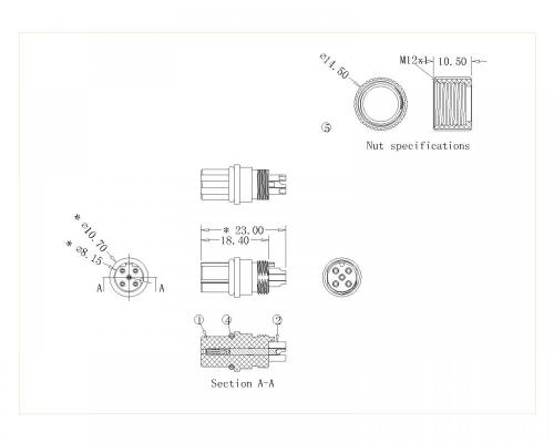 M12 3-5p Female D Code Wire Side, High Quality M12 3-5p Female D Code Wire Side on Bossgoo.com
