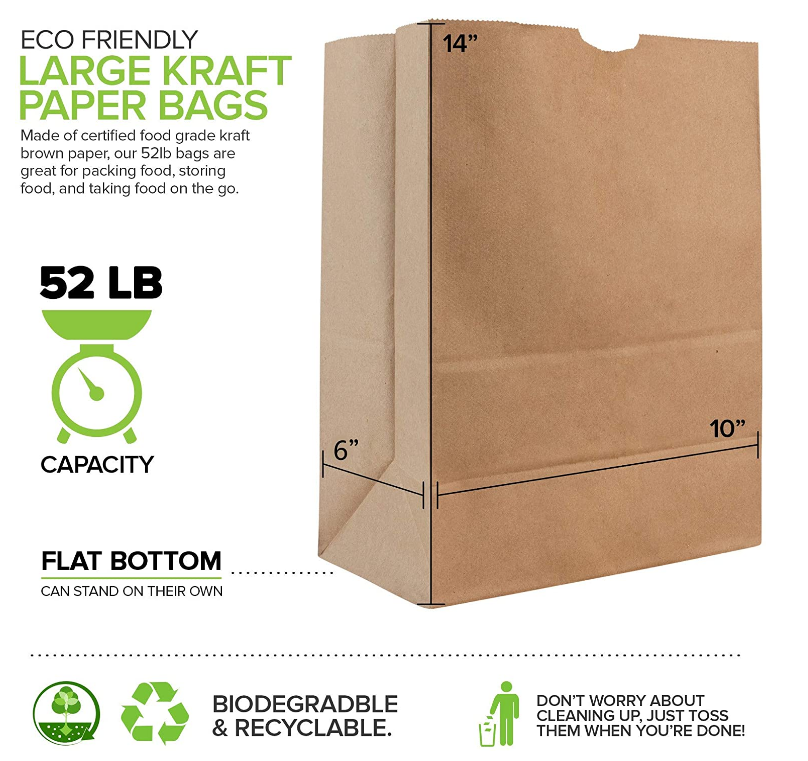 Kraft Brown Paper Grocery Bags Bulk, High Quality Kraft Brown Paper ...