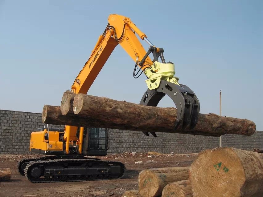 Excavator Grabbing Wood, Logs, Trees, Steel, And Scrap, High Quality ...