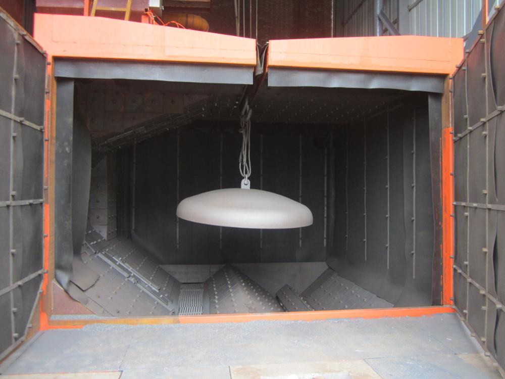 Taper Cone Pressure Vessel Head Derusting Shot Blasting Machine, High ...