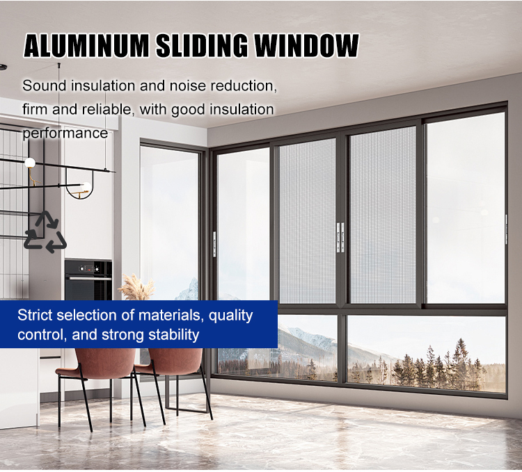 Burglar-proof Aluminum Sliding Window With Stainless Steel Netting For ...