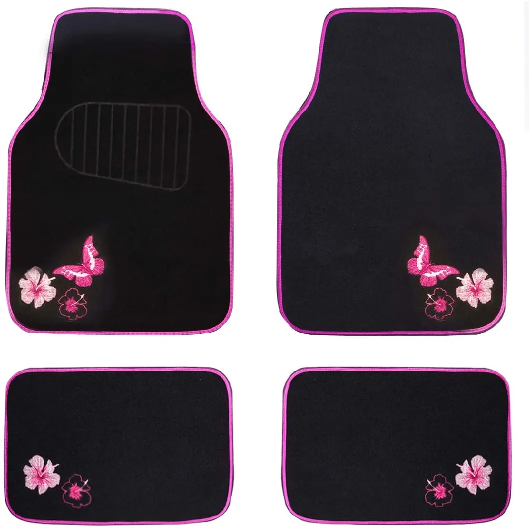 Black Carpet Floor Mat With Driver Heel Pad, High Quality Black Carpet ...