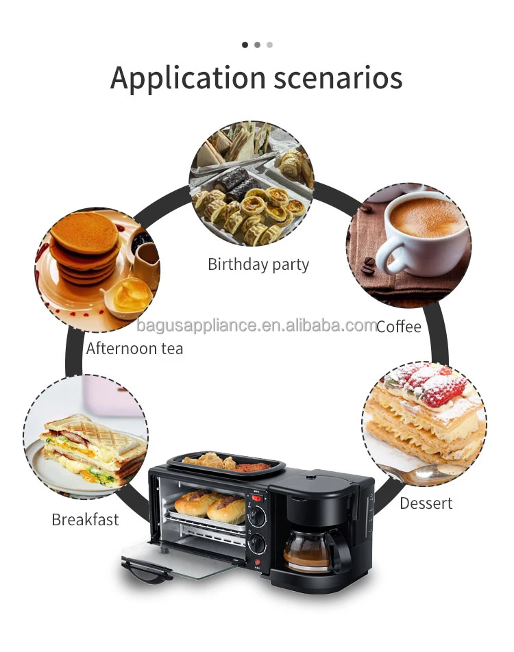 Ultimate 3-in-1 Breakfast Station: Coffee Maker, Toaster Oven, And Non ...