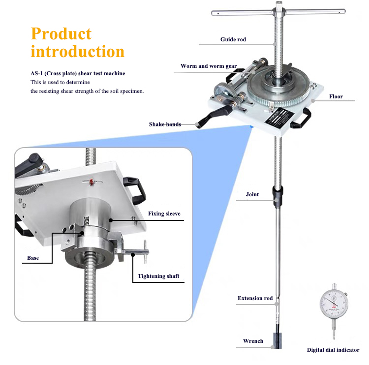 Soil Cross Plate Shear Vane Tester For Saturated Clay, High Quality ...