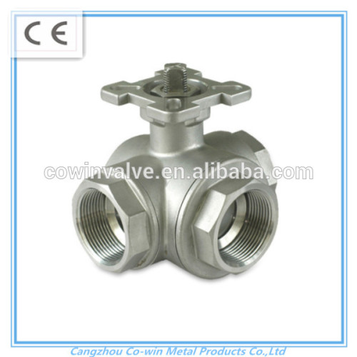 1/2"ball Valve 3 Way Tee Threaded Female Ss 316 Npt Cf8m, High Quality ...