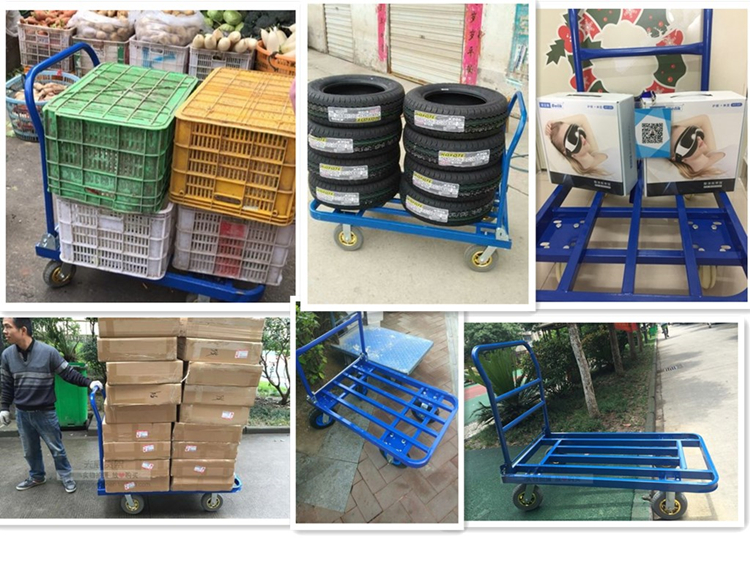Heavy Duty 300kg Four Wheel Square Tube Industrial Trolley, High ...
