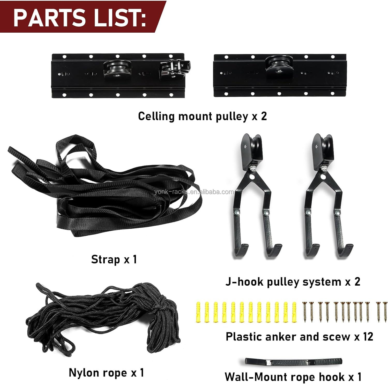 Yonk Garage Storage Ceiling Pulley System - Lift And Store Kayaks ...