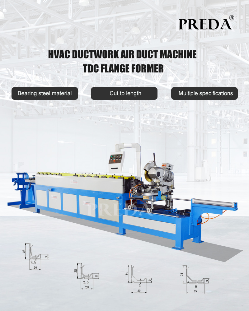 Preda Sale Hvac Duct Tdc Flange Roll Forming Machine 20mm 25mm 30mm ...