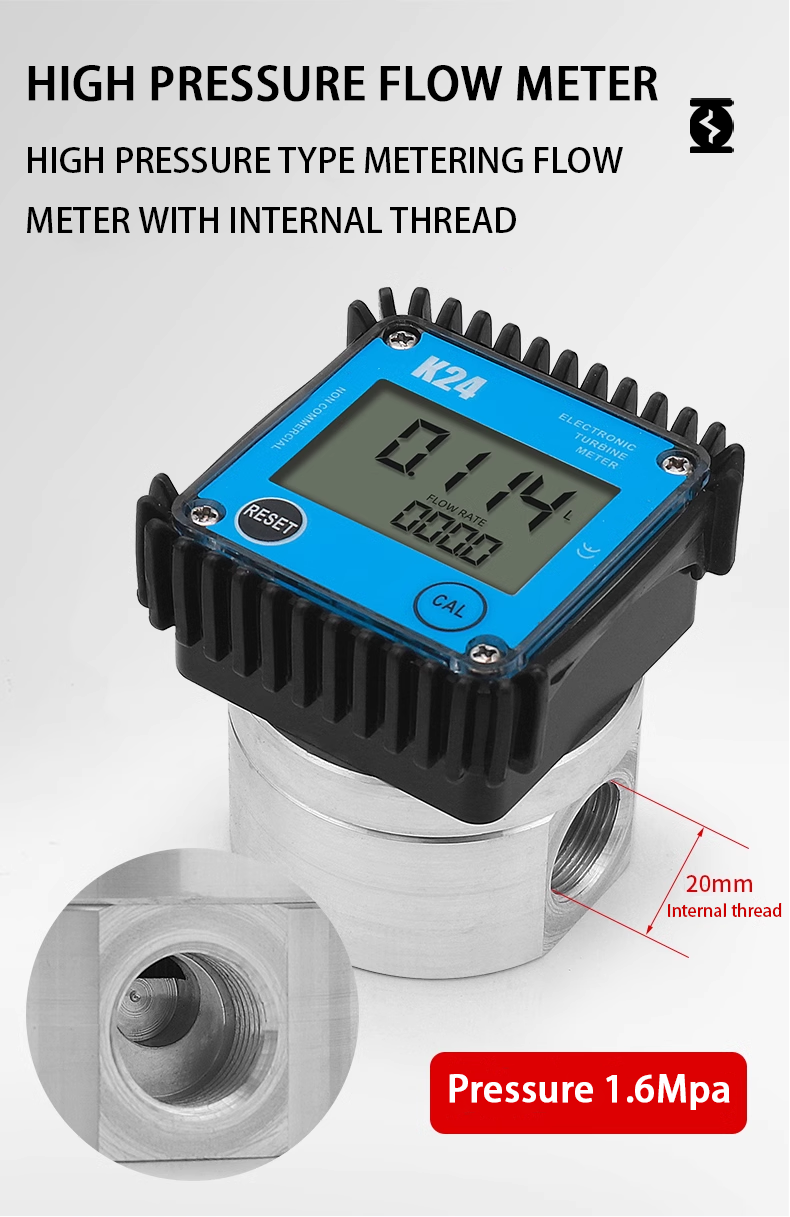 Cavitt K24 Micro Turbine Flow Meter For Liquid With 8mm Intubated Gear ...