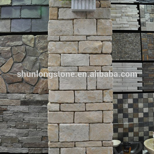 Cream Limestone Random Wall Tile,cream Limestone Brick, High Quality ...