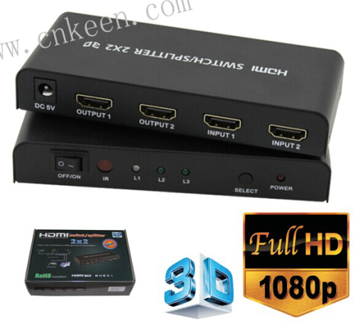 Hdmi Splitter 2 To 2----3d, 1080p V1.4a, High Quality Hdmi Splitter 2 ...