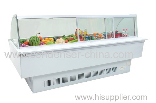 718l Curved Commercial Use Frozen Food Display Cabinet , High Quality ...
