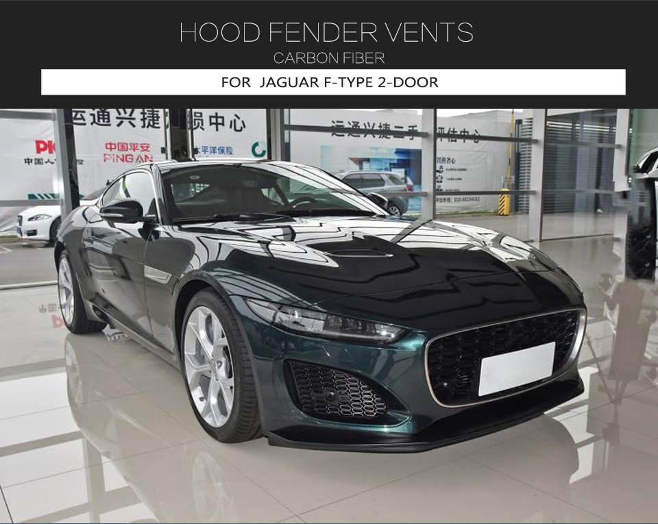 Dry Carbon Fiber Engine Hood Vents For Jaguar F-type 2021-2022, High ...