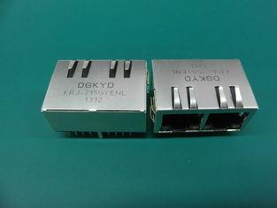 Shielded Right Angle 2 Port Rj45 With Led Thru Hole 10 / 10, High ...