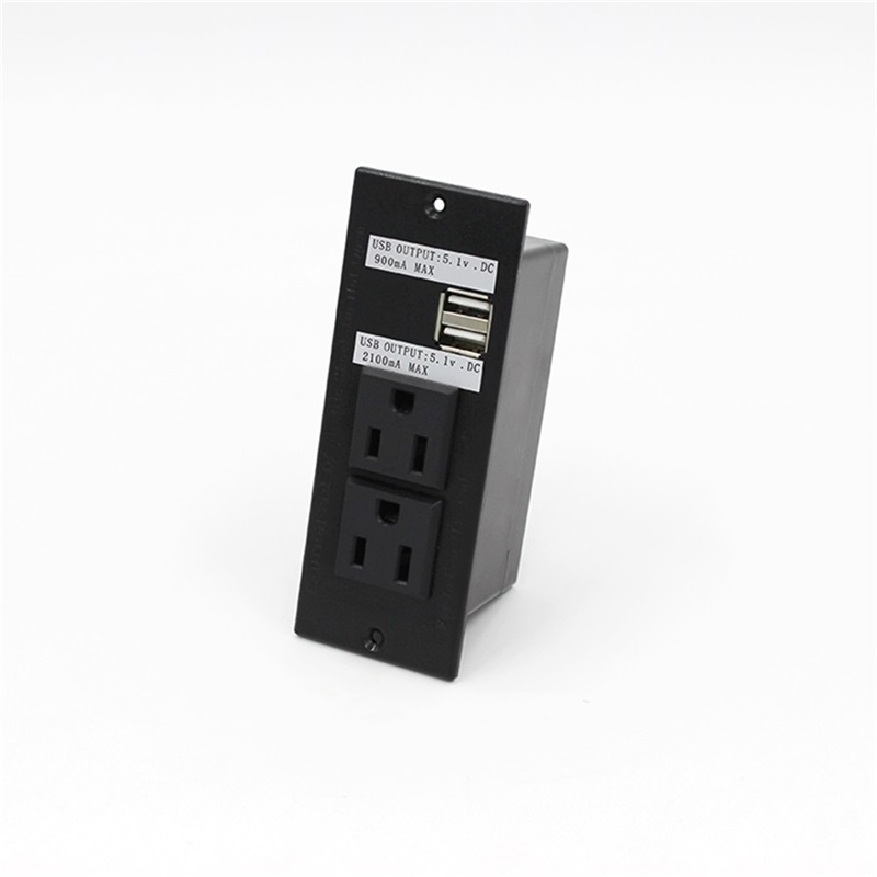 Black Desktop Recessed Power Outlet With Usb, High Quality Black ...