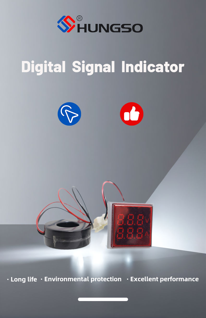 22mm Square Digital Display Indicator Ad16-22fva - Voltage And Current ...