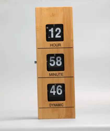 Cuboid Wooden Flip Clock For Showing Time, High Quality Cuboid Wooden ...