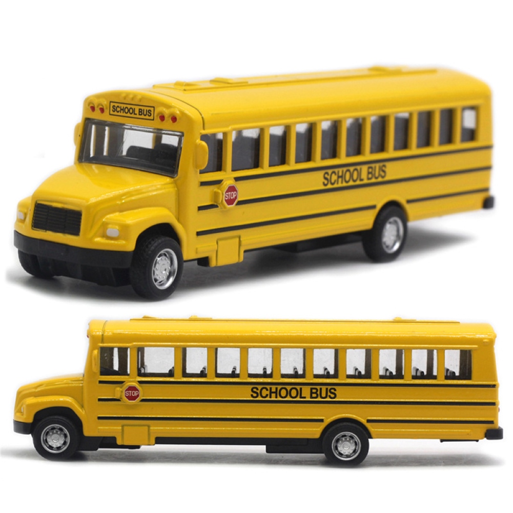 2020 New Inertial School Bus Model Toys Optic Alloy Pull Back Music ...