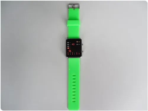 Green Binary Led Watch / Silicone Rubber Wristband Watches Oem, High ...