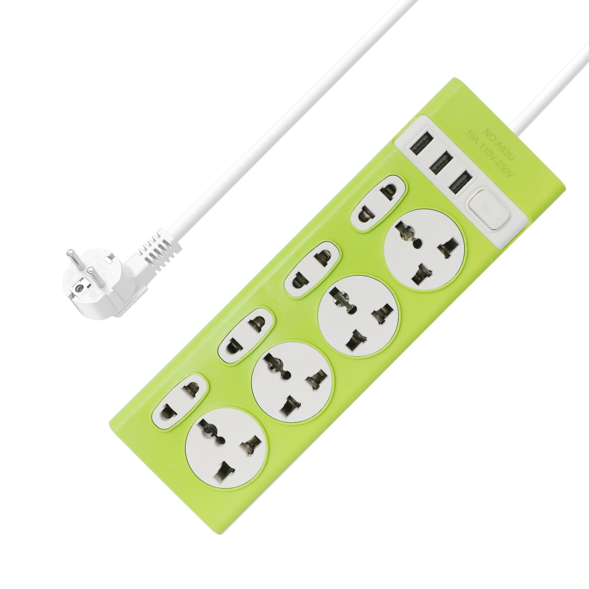 Universal 8 Gang Extension Socket With 3 Usb Power Strip - Cheap, High ...