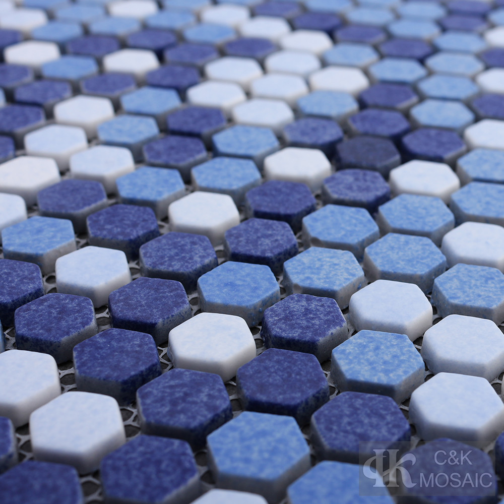 Blue Mix Textured Glass Mosaic Art, High Quality Blue Mix Textured ...