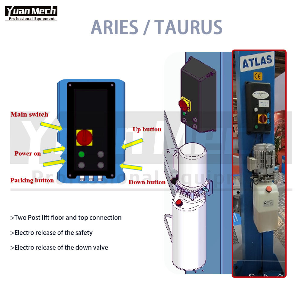 Two Post Lift Floor Connection With Electromagnet Mechanical, High ...