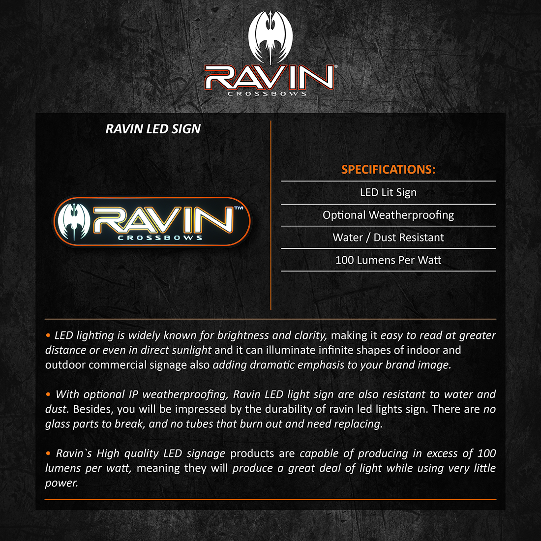 Ravin - Led Lighted Sign คุณภาพสูง Ravin - Led Lighted Sign บน bossgoo.com