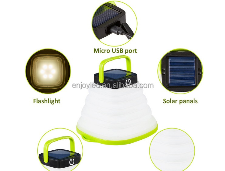 Collapsible Solar Lamp: Portable Tent Led Lighting With Usb Charging ...