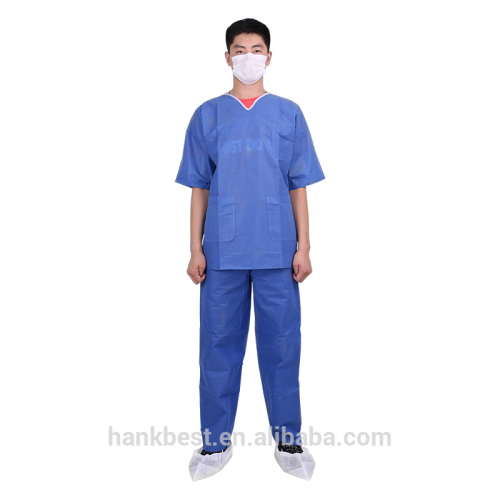 Disposable Hospital Uniform Blue Medical Fluid Resistance Scrub Suits ...