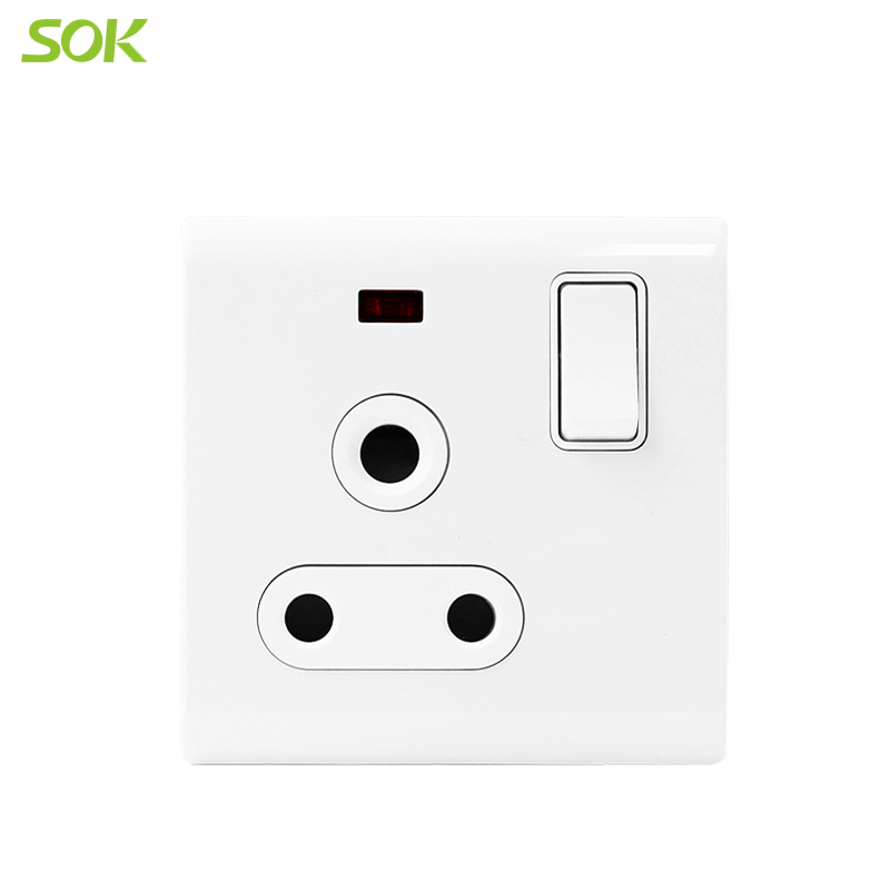 15a 250v Single Pole Switched 3round Pin Socket, High Quality 15a 250v ...